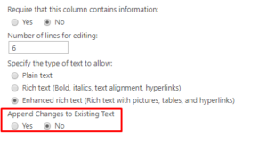 SharePoint Append Changes Issue - Sharepoint Systems
