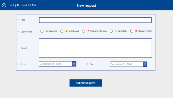 PowerApps Leave Application App - Sharepoint Systems